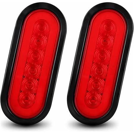 Amazon.com: IGLDIPUO 6 Inch Oval Red LED Trailer Tail Lights, Stop ...