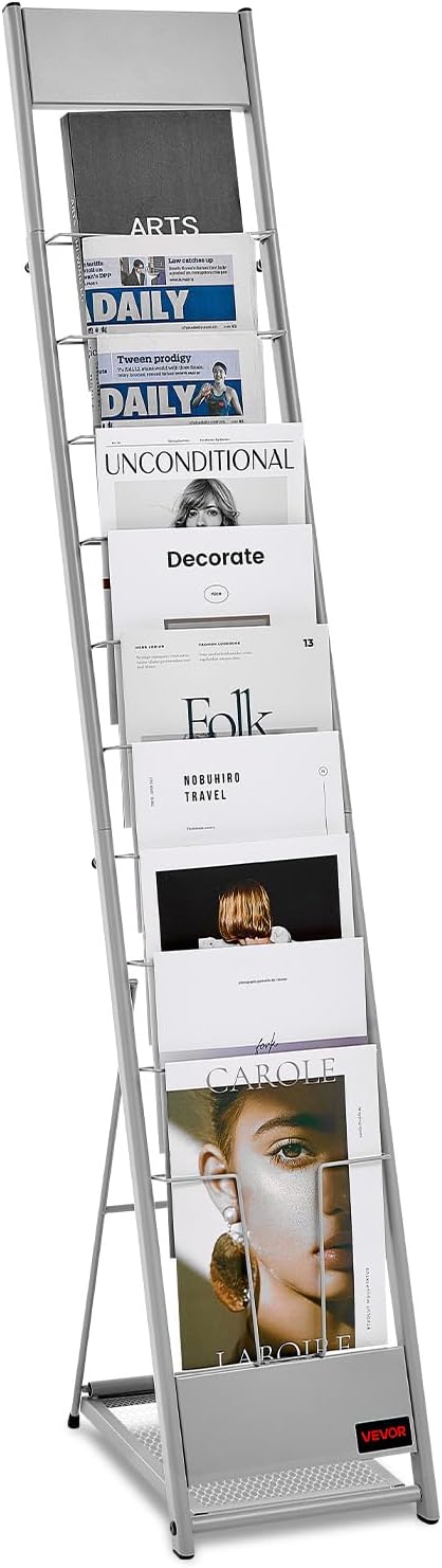 Amazon.com: VEVOR Brochure Display Rack, 10 Pockets Magazine Literature ...