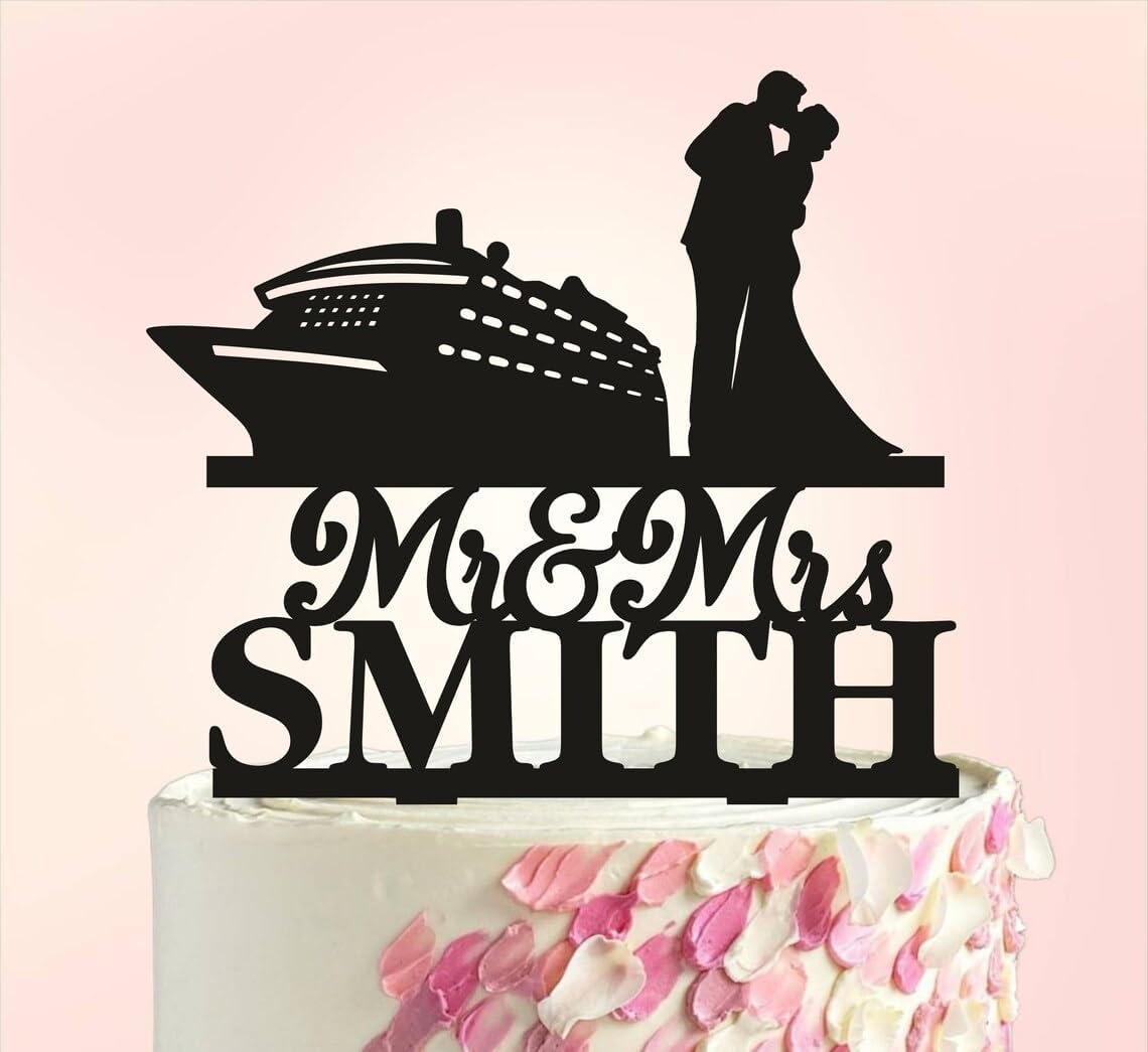 Amazon.com: TiTaicor Cruise Ship Wedding Cake Topper,Destination Cake ...
