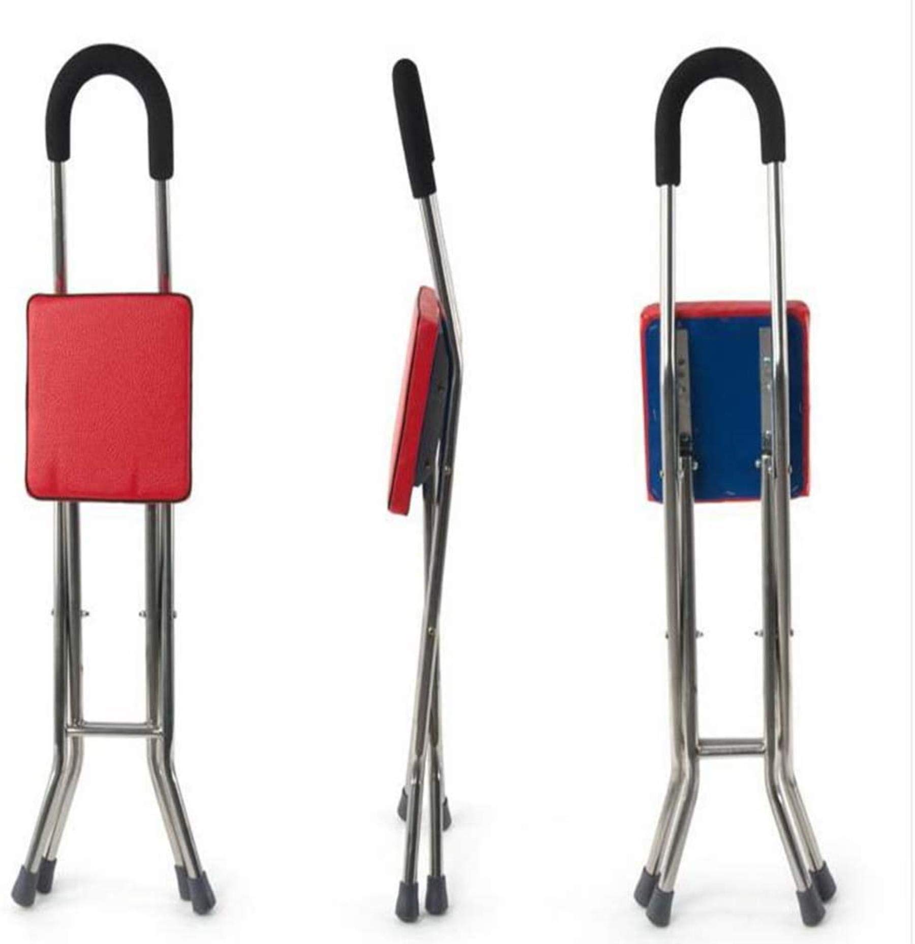 Buy Cane Stool, Portable Folding Cane Stick with Seat for Elderly ...