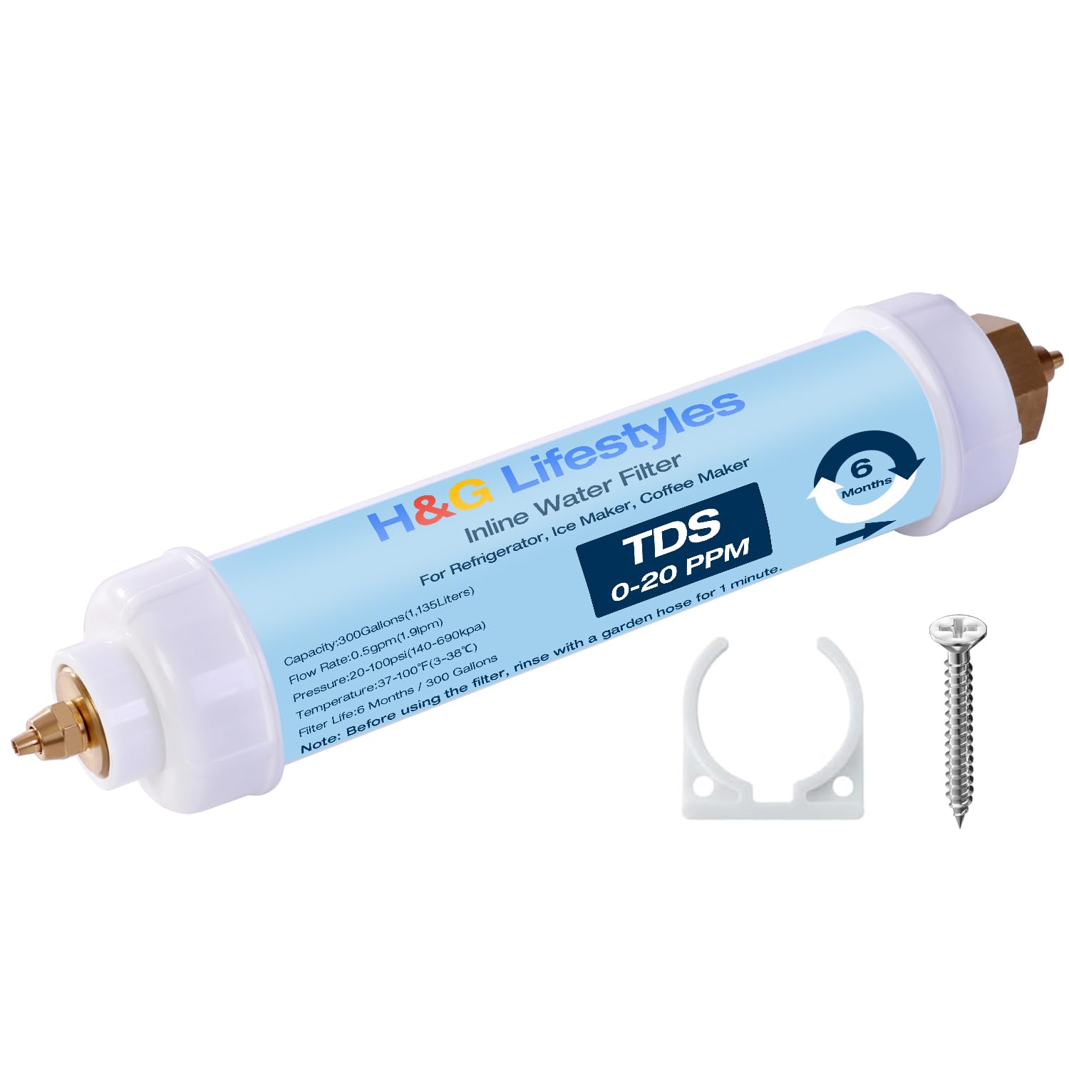 Amazon.com: H&G Lifestyles Inline Water Filter for Refrigerator Ice ...