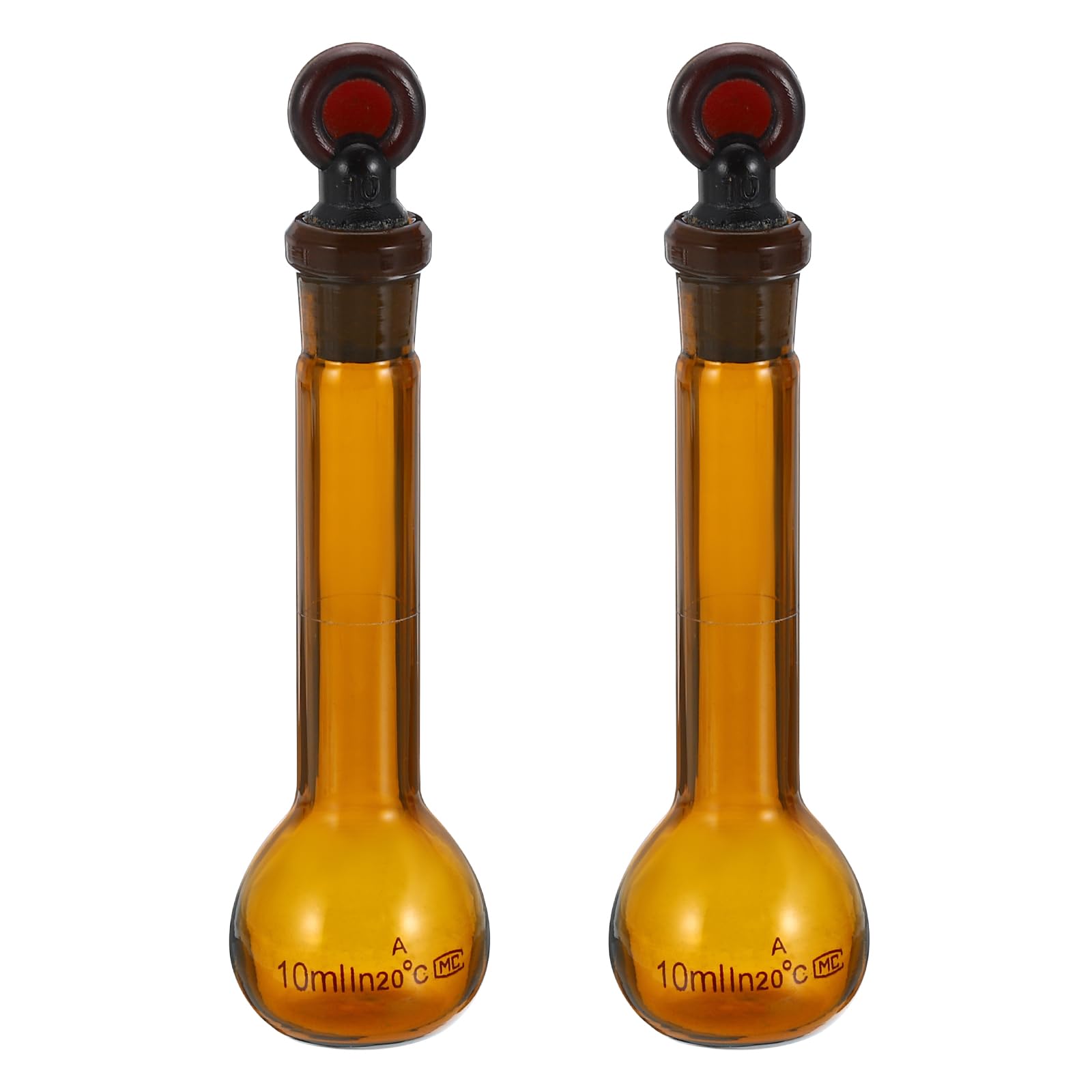 PATIKIL 10ml Volumetric Flask, 2Pcs 3.3 Borosilicate Glass Graduated ...