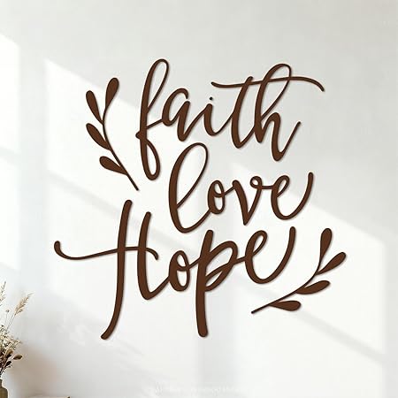 Wall Decals PVC Faith Love Hope Inspirational Quotes 42x43.7cm Do not ...