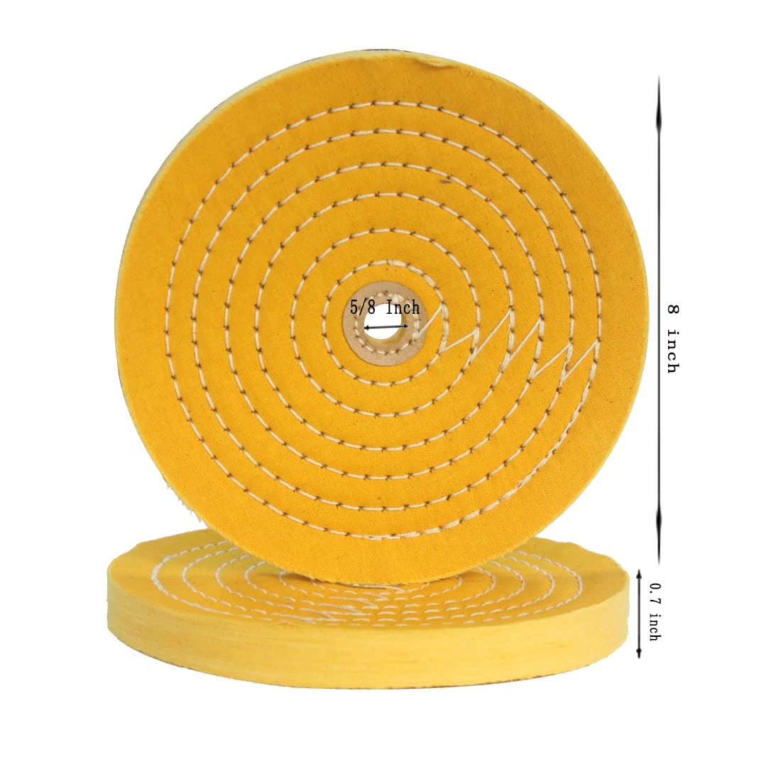 Snapklik.com : 2 Pcs Extra Thick 8 Inch Cotton Buffing Wheel 5/8 Inch ...