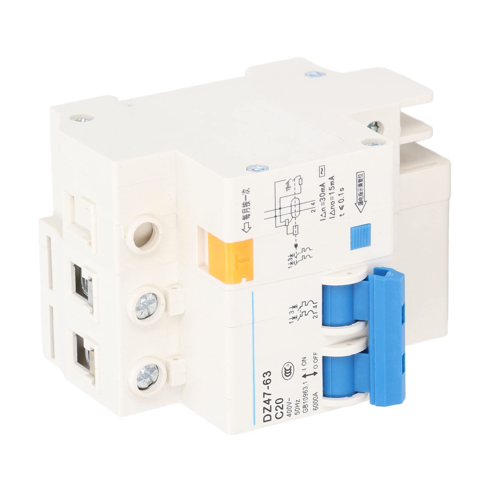Buy Residual Current Isolator, PA66 Nylon AC 400V DIN Rail 20A ...