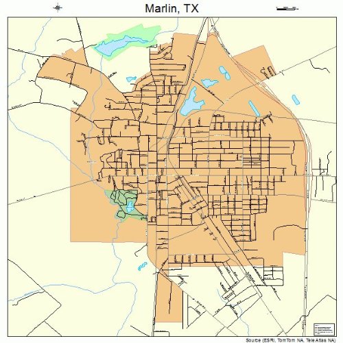 Amazon.com: Large Street & Road Map of Marlin, Texas TX - Printed ...
