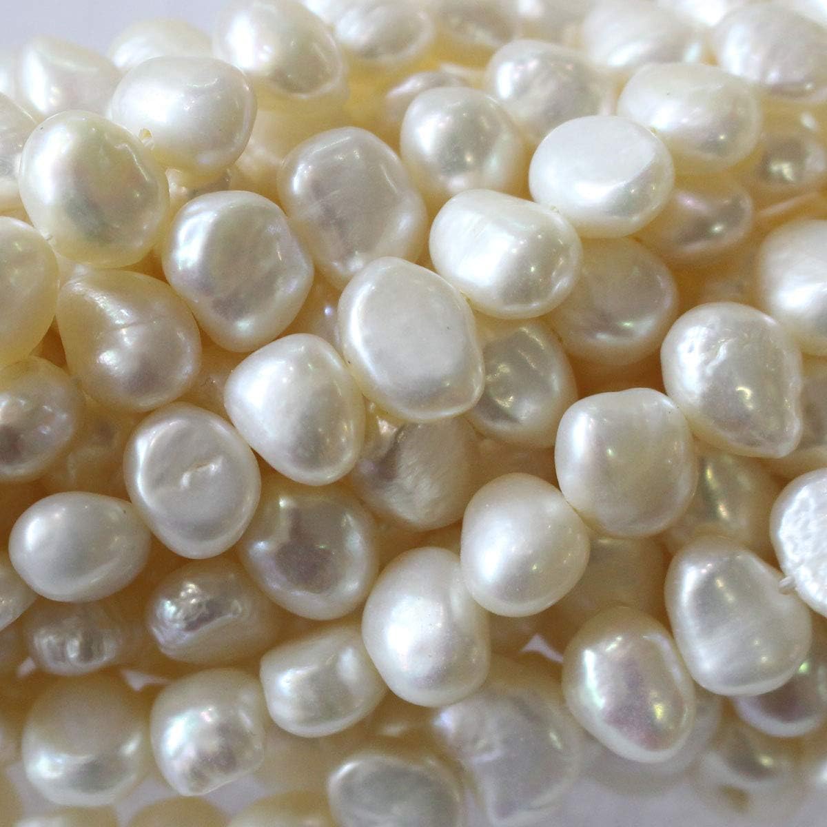 Amazon.com: Tacool Natural Genuine Freshwater Cultured Pearl 9-10mm ...