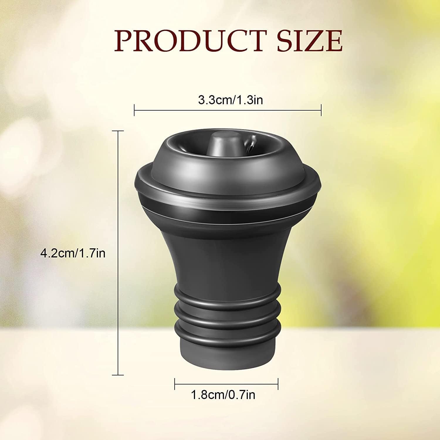 Snapklik.com : Wine Vacuum Stoppers Set Of 6 Black