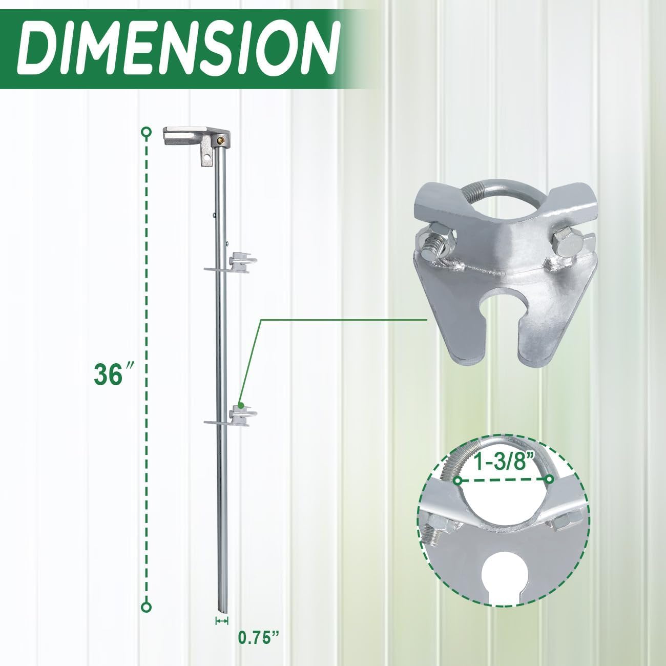 Snapklik.com : 36" Chain Link Drop Rod For Double Gate,Heavy Duty Pull ...