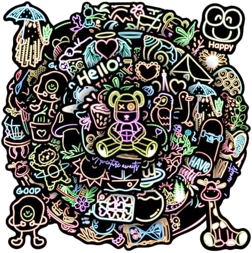 Amazon.com: 200pcs Neon Stickers, Cool Stickers Pack for Teens, Kids ...