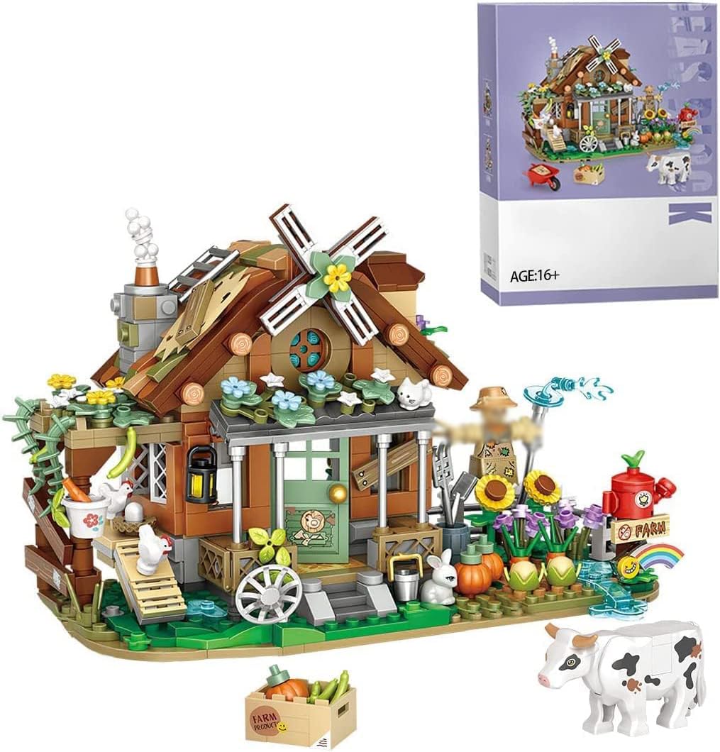 Farm Cottage Street View Architecture Building Blocks Set, 899 Pieces ...