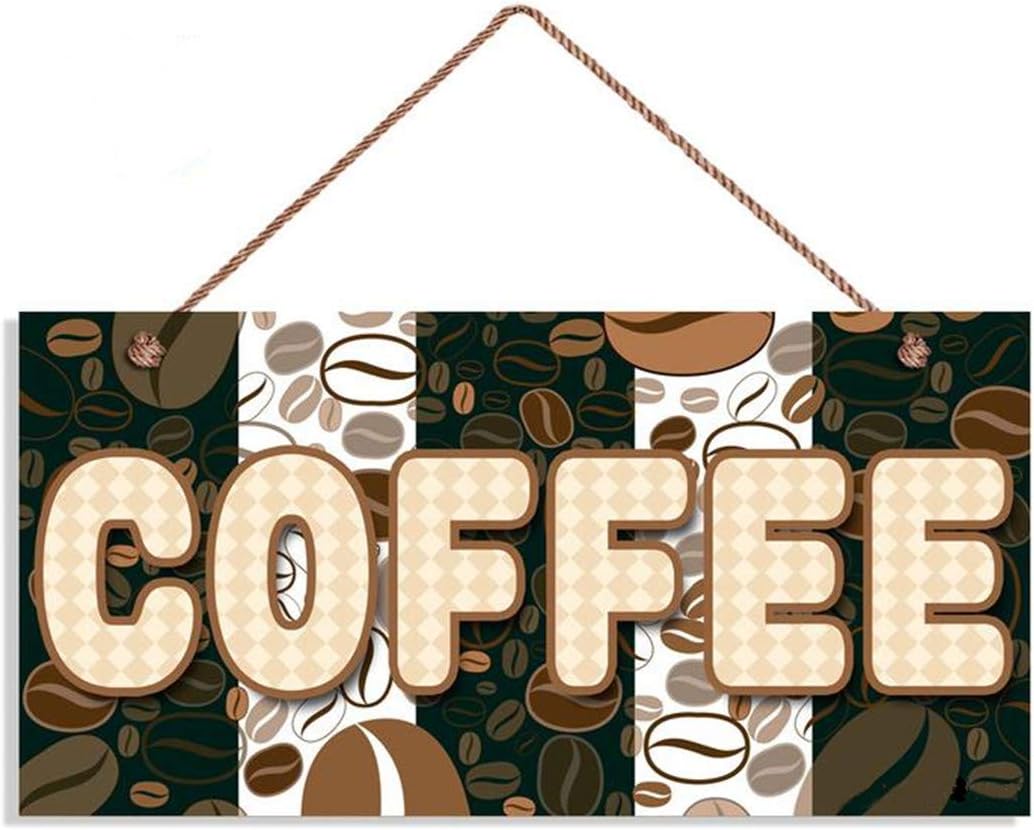 MAIYUAN Fun Coffee Sign, Coffee Bean Patterns, 5" x 10" Sign, Wall ...