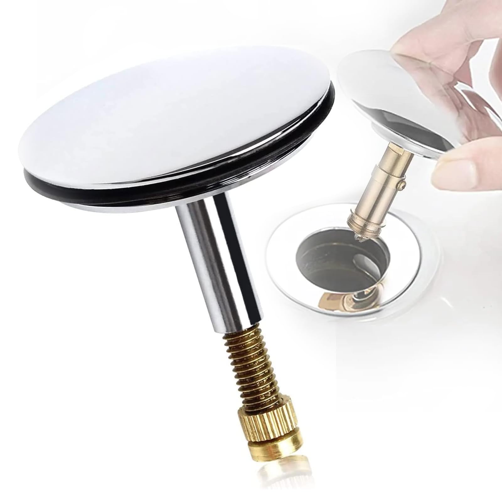 Bettinay 43mm Bath Plug Pop Up Push Down Bath Plug Replacement, With ...