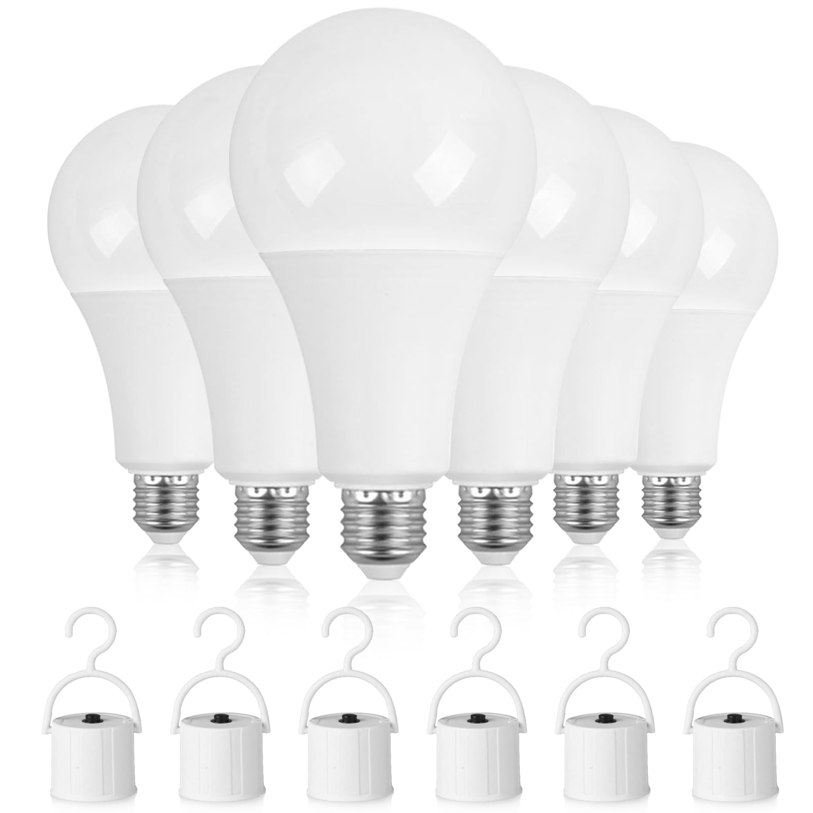 Pack de 6 Focos Recargables para Casa, 6500K, 9W, E27, 100-240 Volts ...