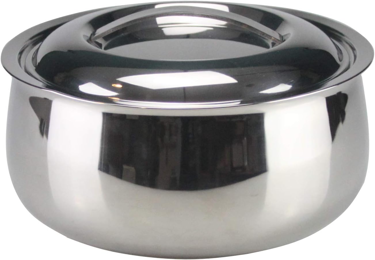 Stainless Steel Hot Pot Insulated Food Warmer Storage Double Wall Round ...