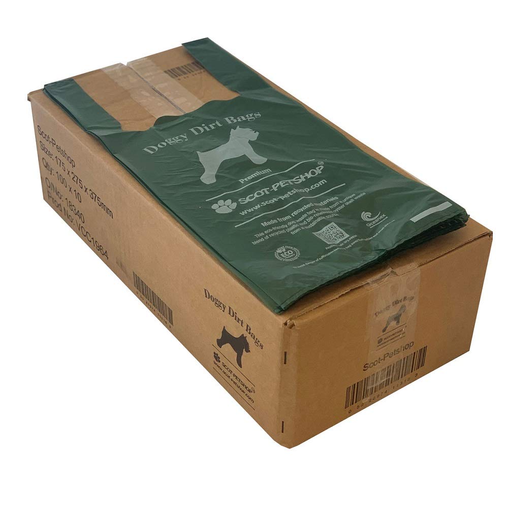 SCOT-PETSHOP PREMIUM Large Thick Green Dog Waste Bags – 1000 Poo Bags ...