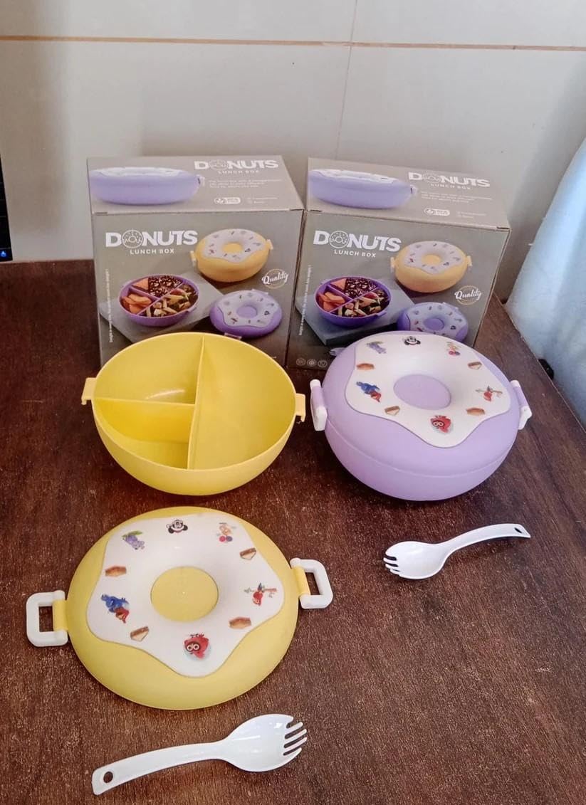 Buy Technifera Donut-Shaped Double-Insulated 3-Compartment Lunch Box 1 ...
