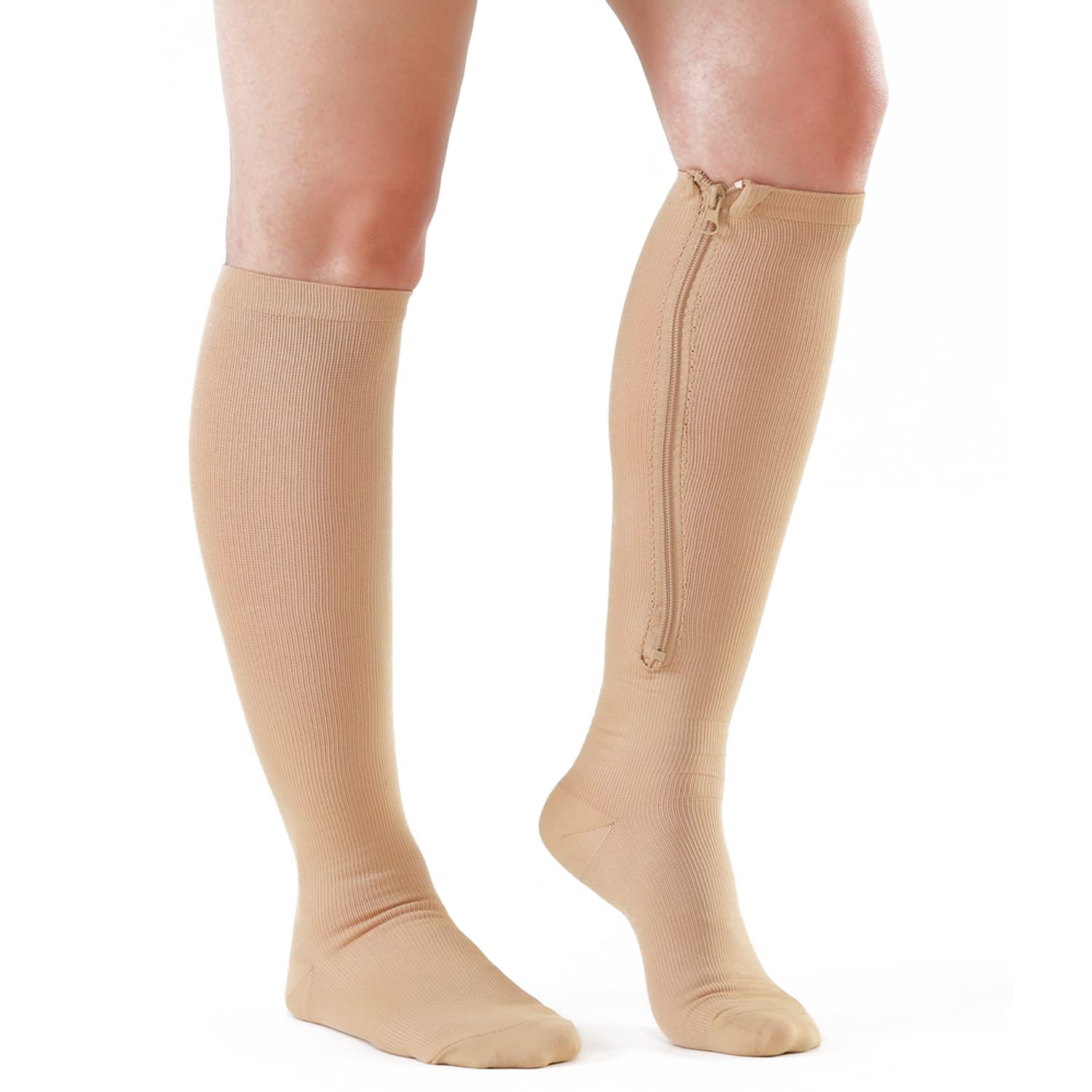 Amazon.com: BOCOSO Medical Zipper Compression Socks 15-20mmHg for Women ...