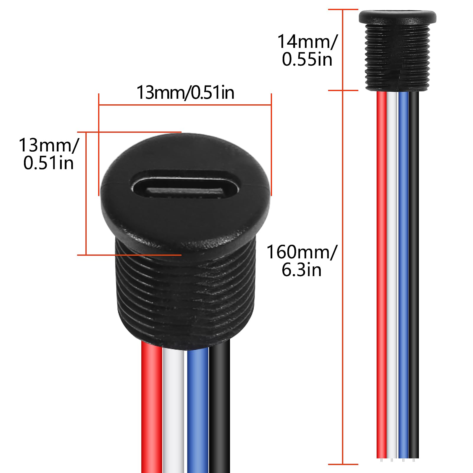 Snapklik.com : 5PCS Type-C Female Chassis Type-C Female Socket ...