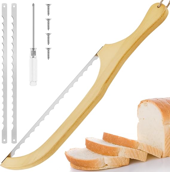 Amazon.com: TMWEFUSC Bread Slicer for Sourdough Rounds Bread Knife with ...