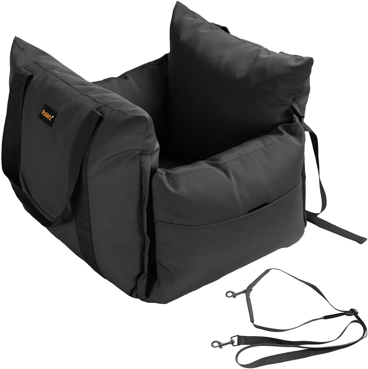 PaWz 3-In-1 Dog Car Booster Seat with 2-In-1 Leash, Detachable Car Seat ...