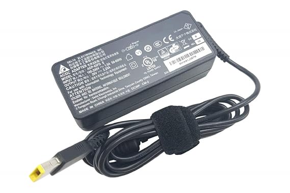 Lenovo 65W USB Slim Tip Rectangular pin Laptop Adapter/Charger with ...
