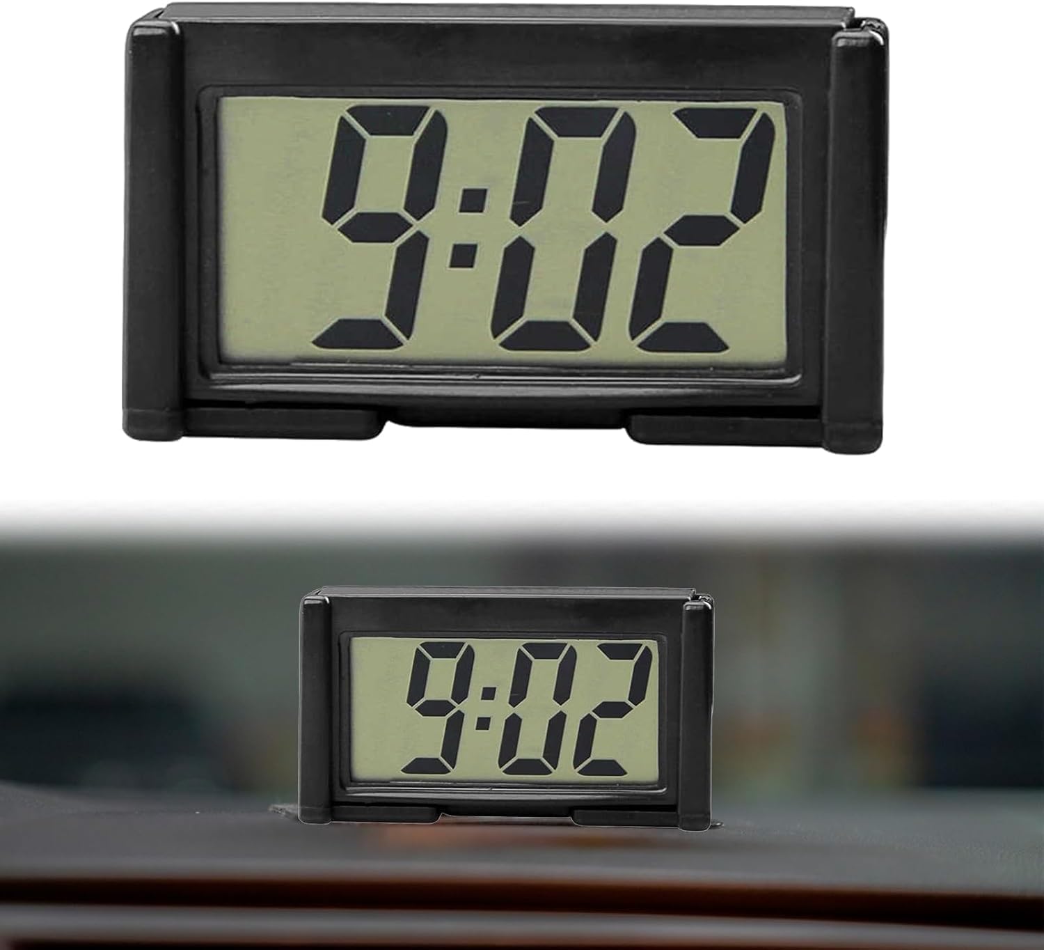 LCD Digital Car Clock with Easy to Read Display, Electronic Table Clock ...