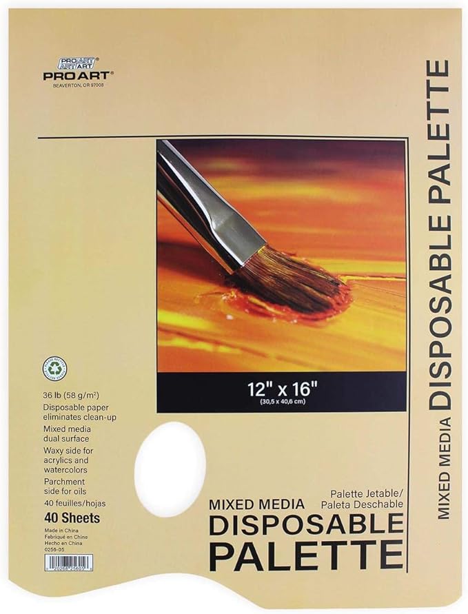 Amazon.com: PRO ART Disposable Palette Pad, 12-inch x 16-inch, 40 Sheet ...