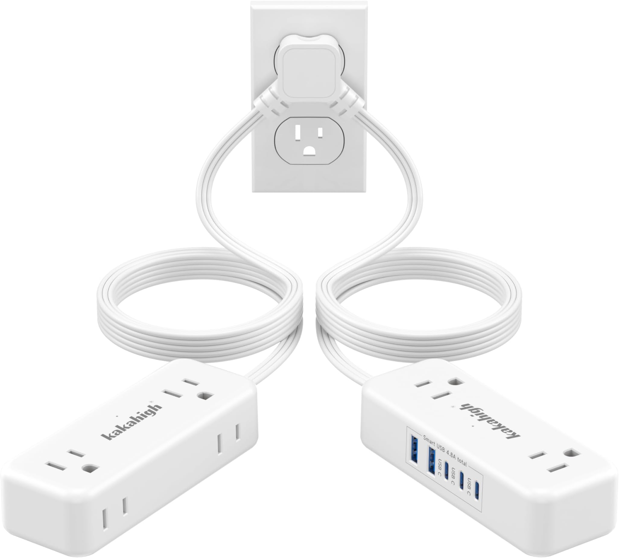 Amazon.com: Split Extension Cord 10FT (5FT on Each Side), Single Flat ...