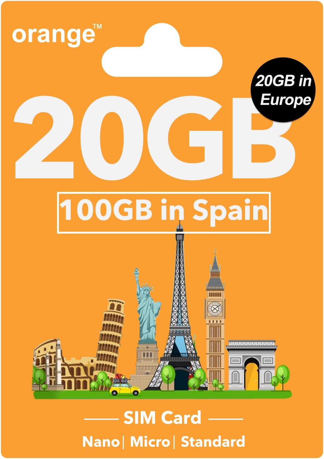 Amazon.com: Orange Europe Prepaid SIM Card - 20GB Internet Data in 4G ...