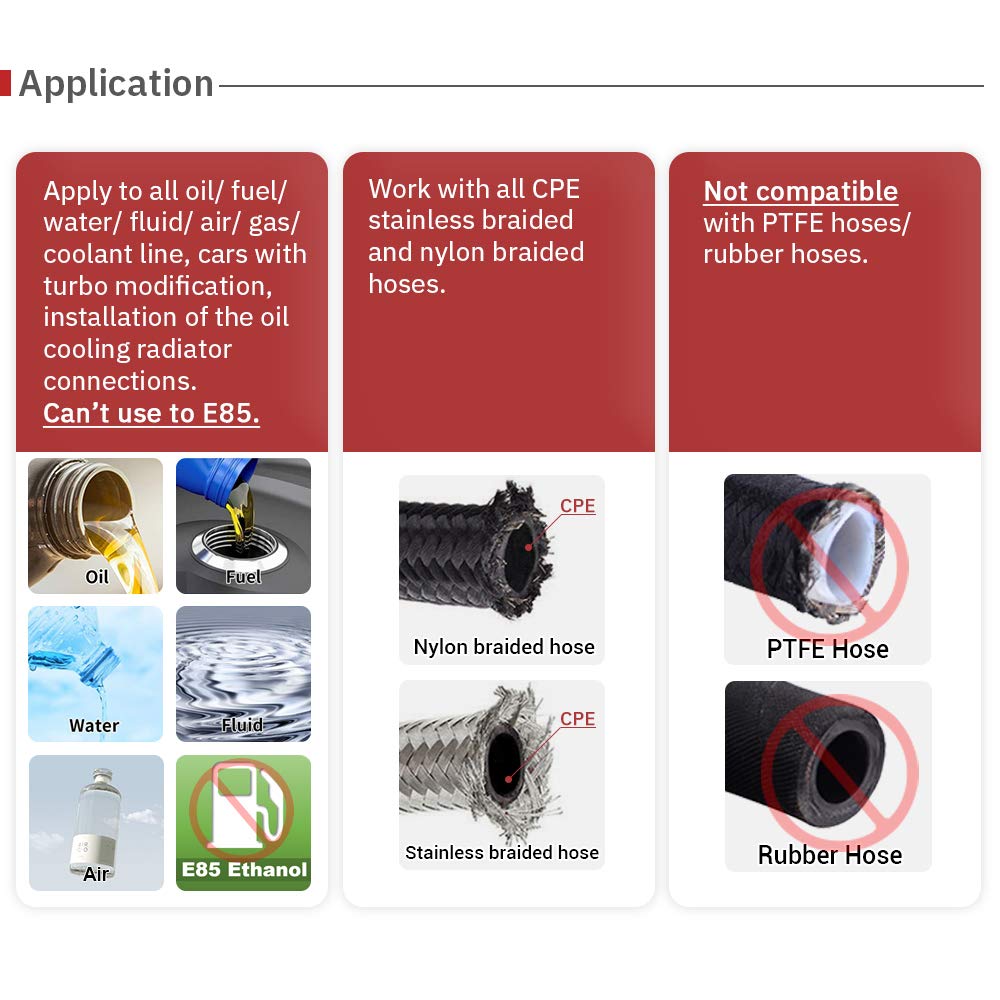 Snapklik.com : Universal 8AN Straight Swivel Hose End Fitting For Nylon ...