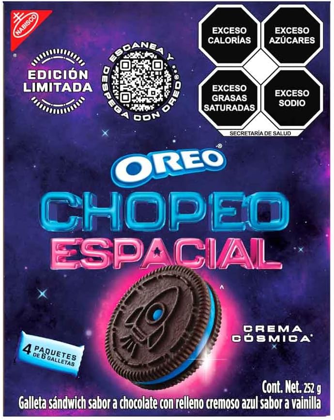 Oreo Galletas Chopeo Espacial Sabor Chocolate con Relleno azul sabor a ...
