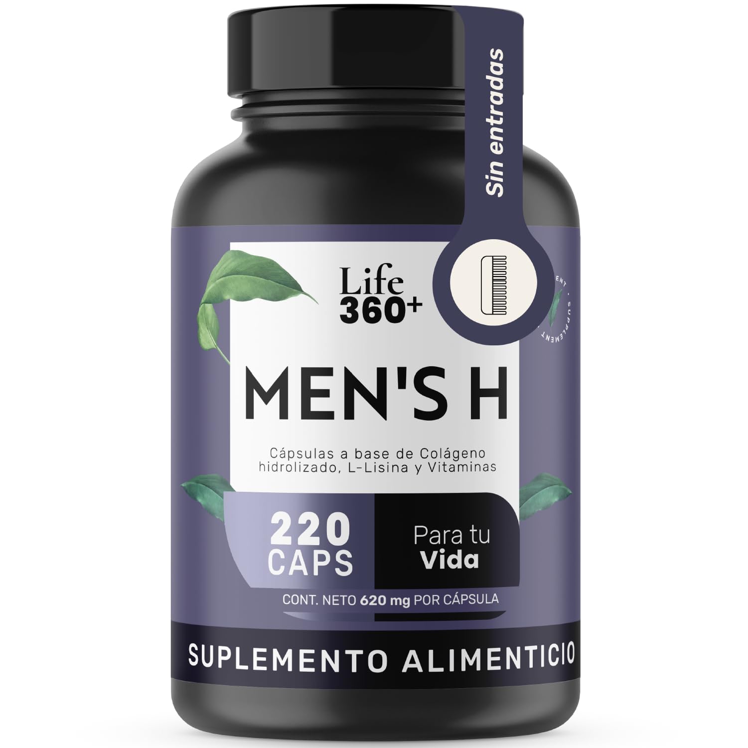 LIFE 360+ Men's H | 220 Cápsulas | Colágeno Hidrolizado, Vitamina B7 ...
