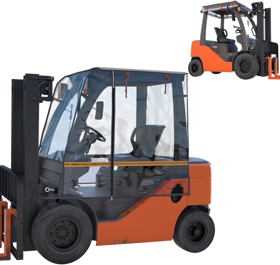 Upgraded Forklift Cover - All Weather Protection, Rolls Up on All Sides ...
