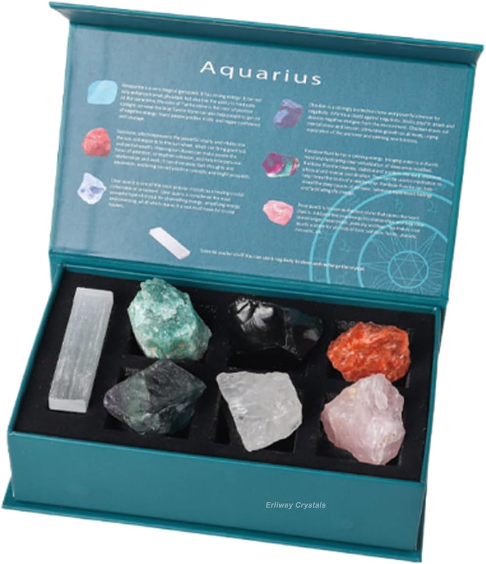 Amazon.com: Erliway Aquarius Zodiac Crystals Gift Set, Zodiac Signs ...