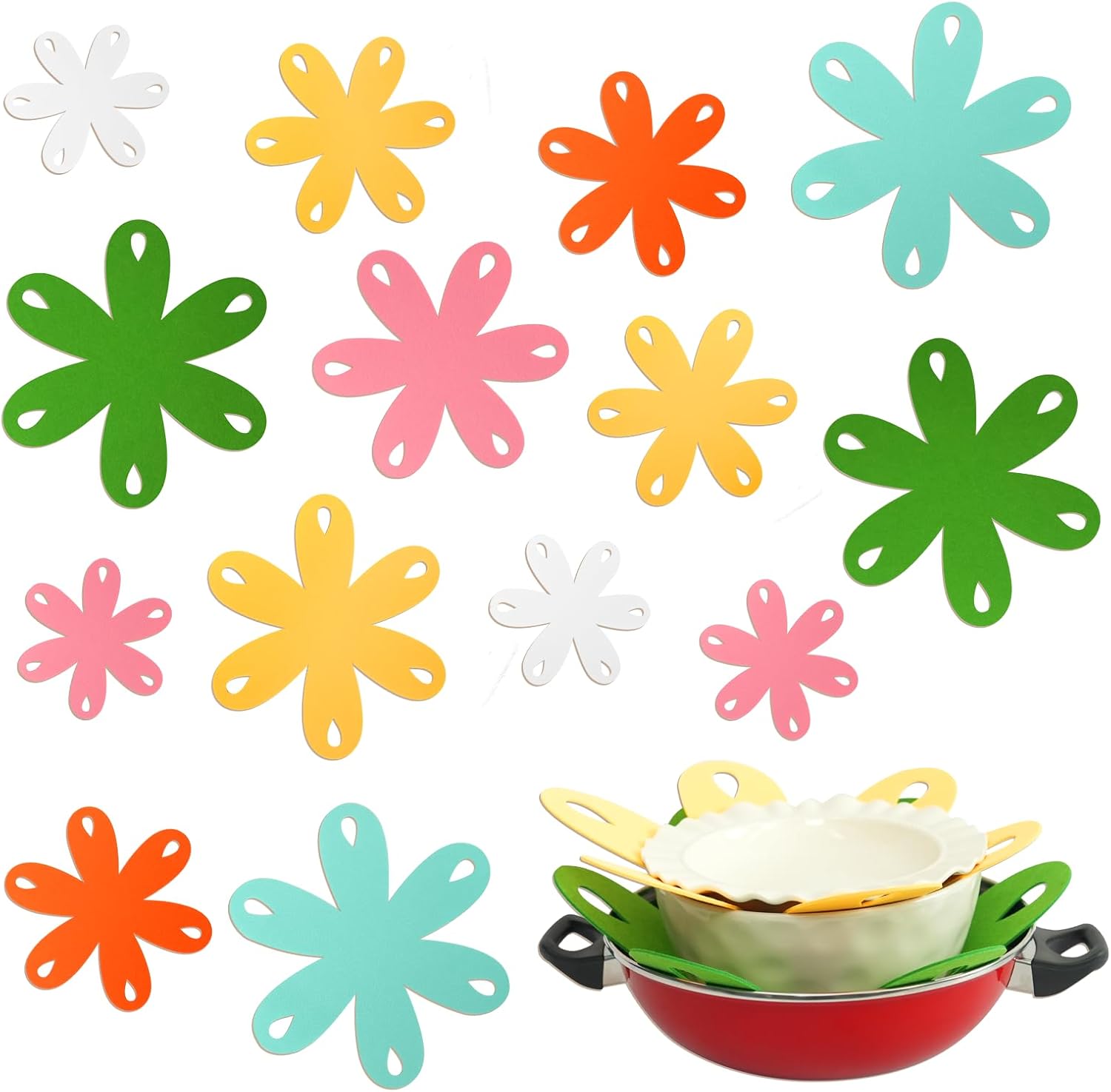 Amazon.com: 20 Pcs Pot and Pan Protectors Larger & Thicker Colorful Pot ...