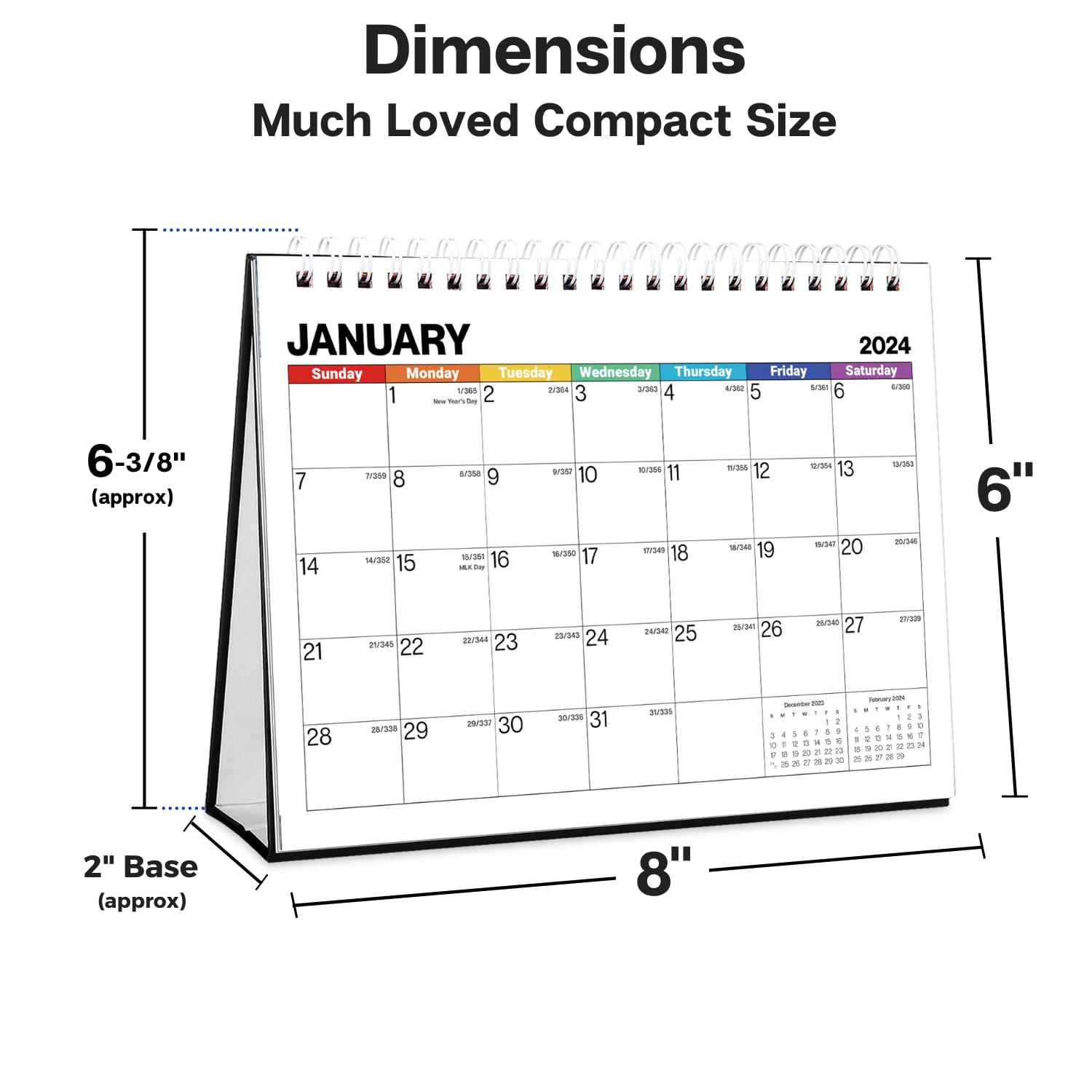 Snapklik.com : Small Standing Desk Calendar 2025, 8x6" Stand Up Monthly ...