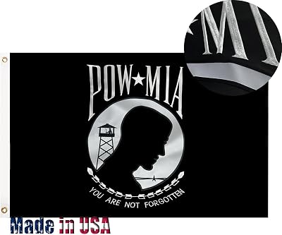 Amazon.com : Pow Mia Flags 3x5 Outdoor Double Sided- 3Ply Heavy Duty ...