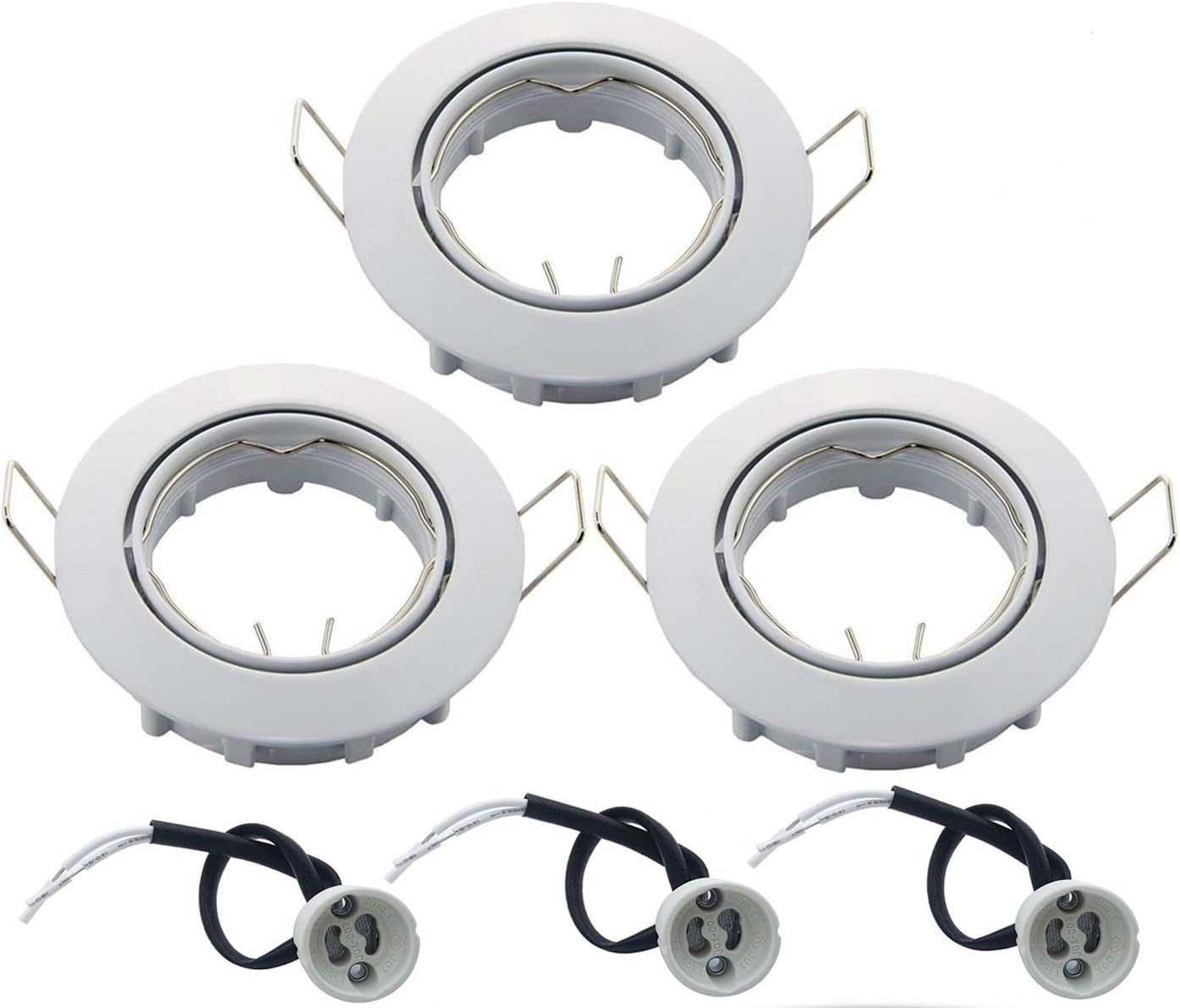 BlueXP 3 Set LED Recessed Spotlights Trim Rings Fitting Round GU10 ...