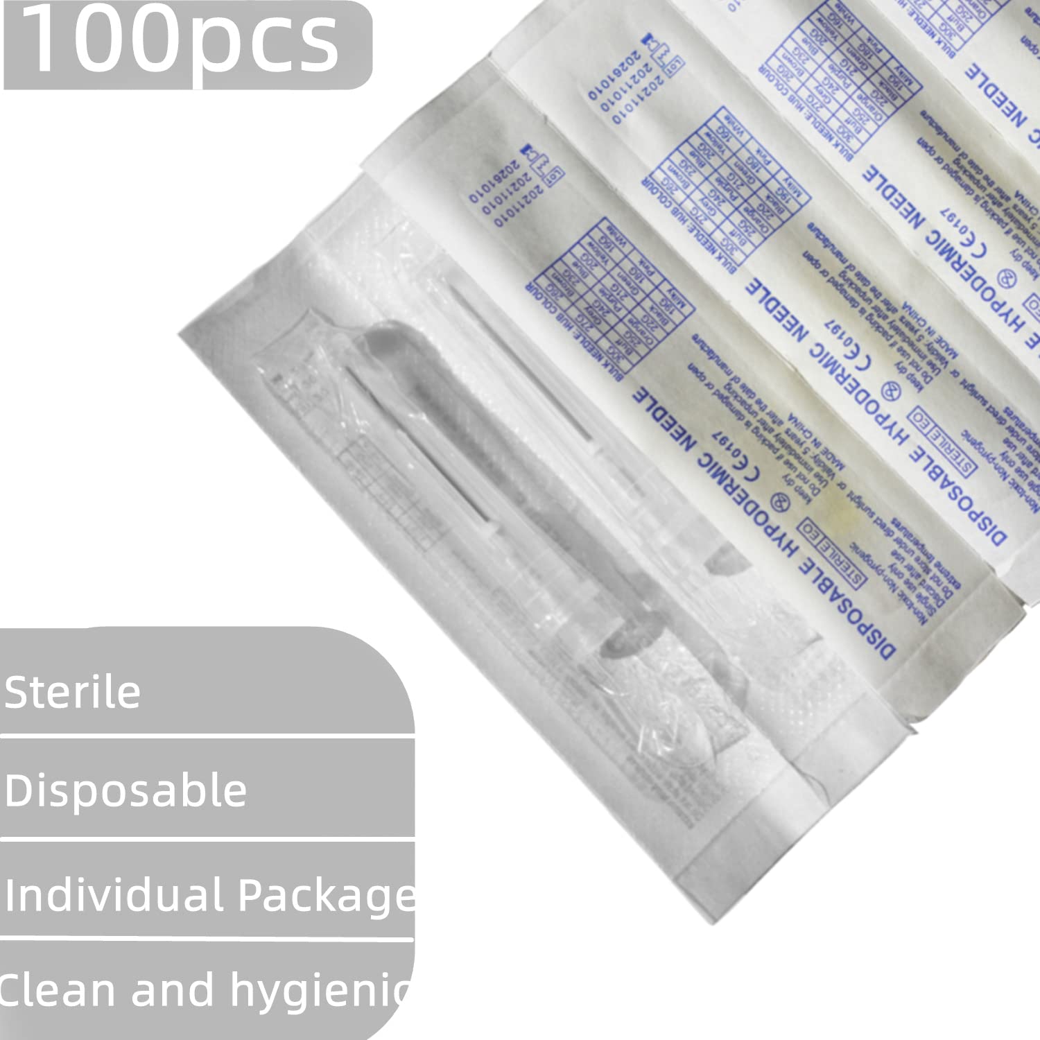 Snapklik.com : 100 Pack 27Ga 1/2 Inch Sterile Disposable Injection Needle