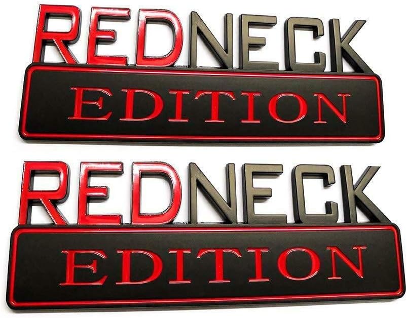 Amazon.com: Big Size Black/Red OEM Redneck Edition Emblem 3D Door ...