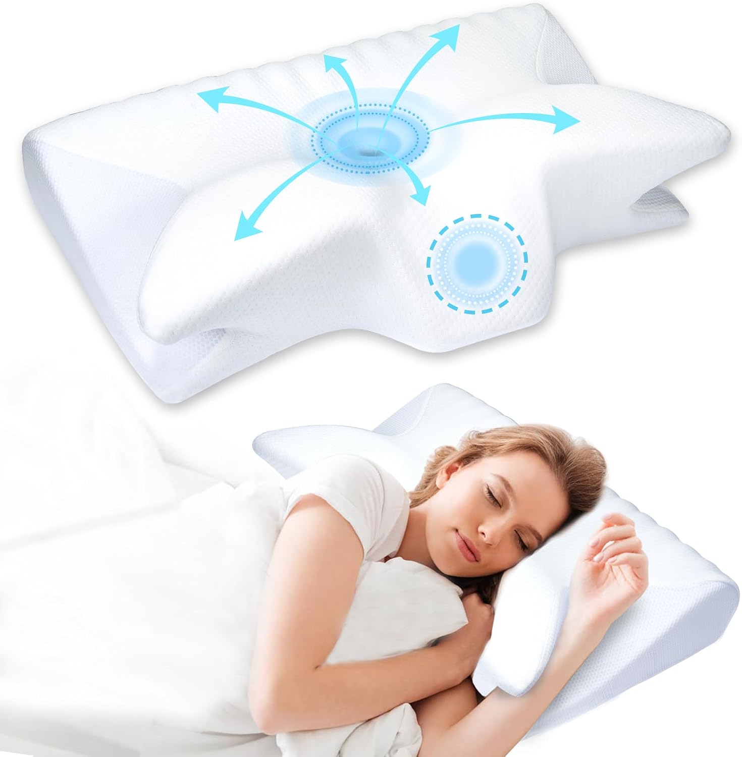 Amazon.com: Hexus Cervical Neck Pillow for Neck Pain Relief, Memory ...