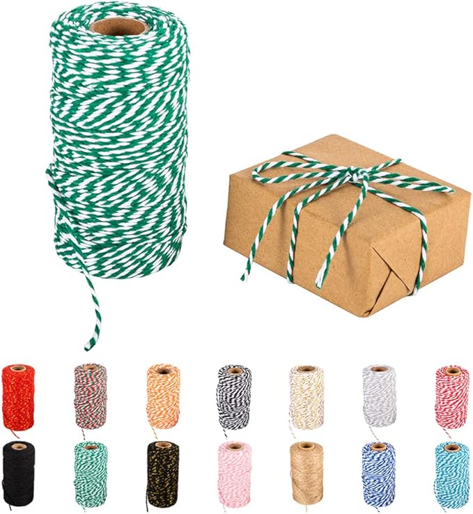 Amazon.com: Twine String,328 Feet Green White Twines Bakers String Rope ...