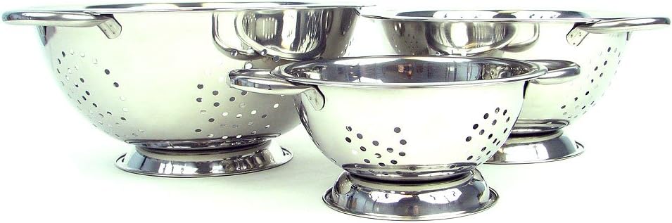 Amazon.com: 3-Piece Colander, Stainless Steel Strainer Set: Set Of ...