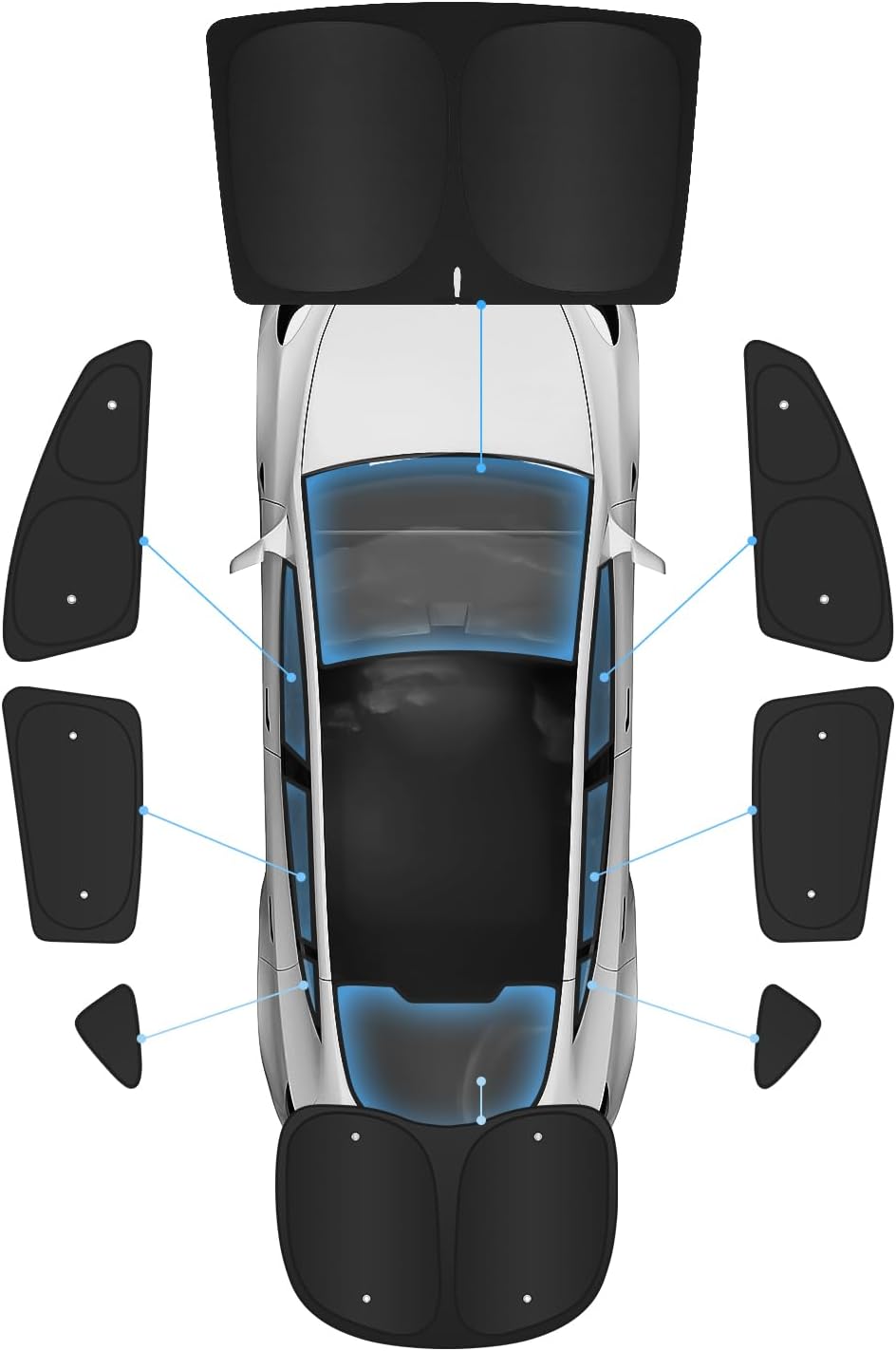 Amazon.com: Sunsdrew 8PCS Windshield Sun Shade Kit for 2020-2024 2025 ...