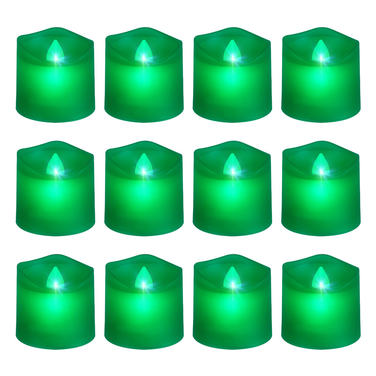 Amazon.com: Windshell Green Flickering Flame Electric Tealight Candles ...