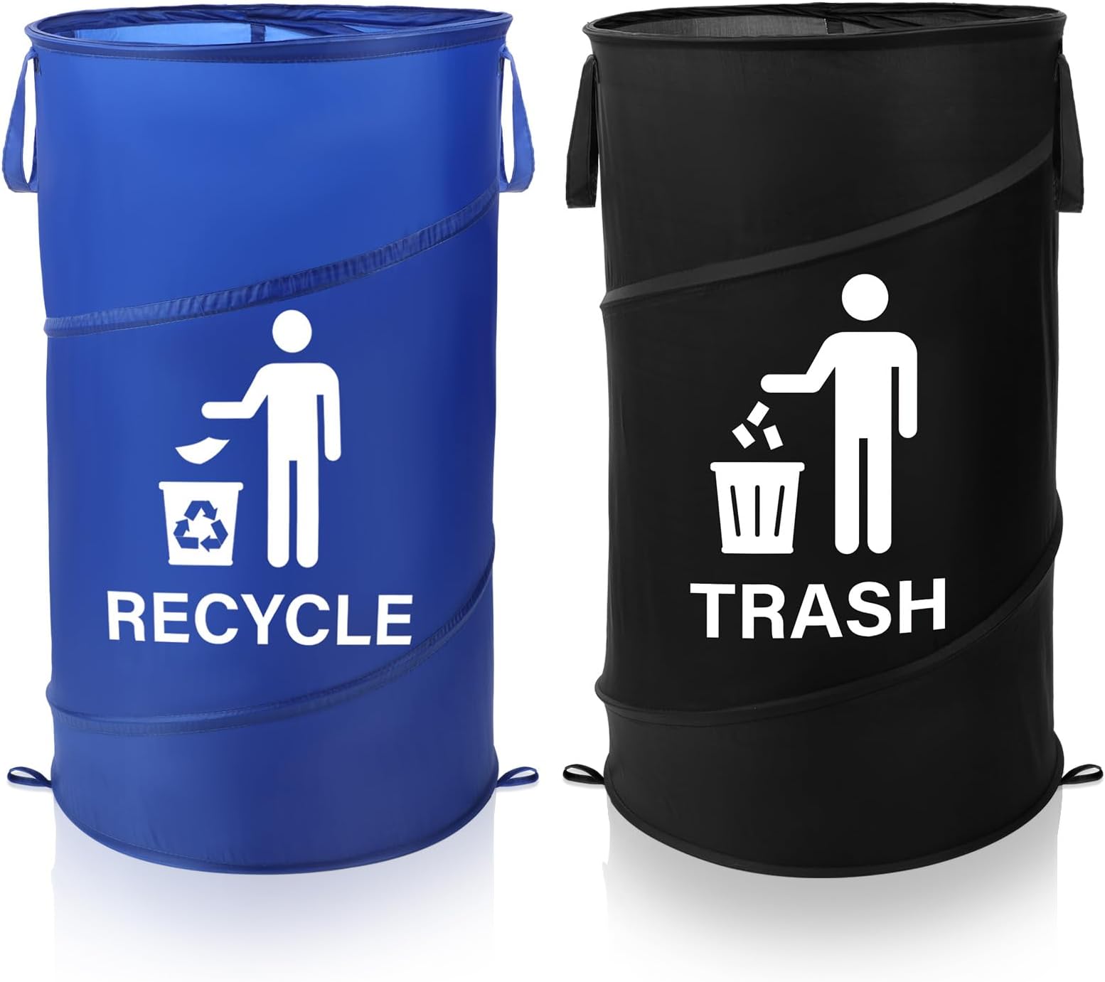 Amazon.com : Umigy 2 Pcs 33 Gallon Pop up Trash and Recycling Container ...