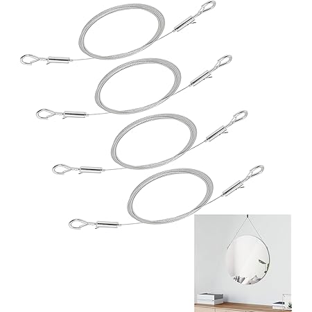 Adjustable Picture Hanging Wire with Loop and Hook, Stainless Steel ...