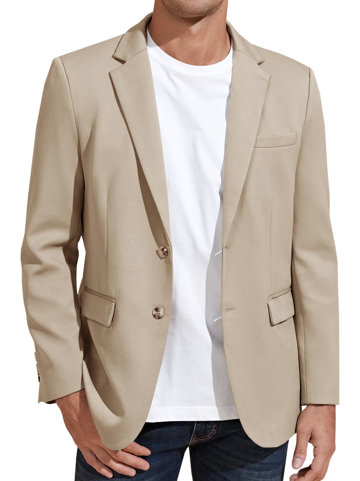 Runcati Mens Casual Blazer Jackets Two Button Lightweight Slim fit Knit ...