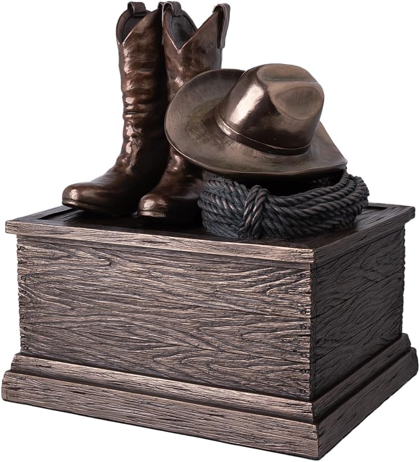 Amazon.com: Perfect Memorials Large Cowboy Boots Cremation Urn (300 Cu ...